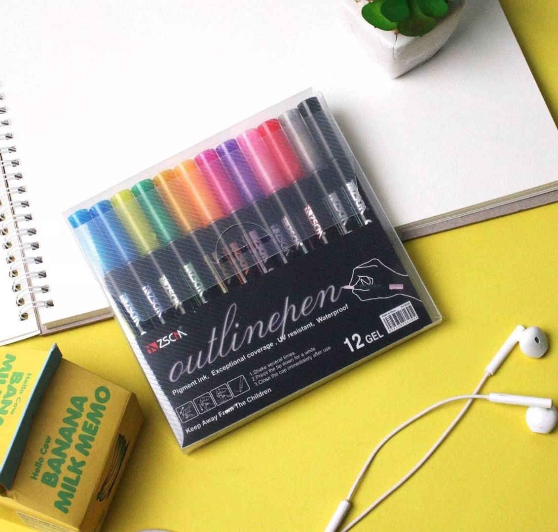 12 Outline Pens Set for Precision and Creativity – Kidospark