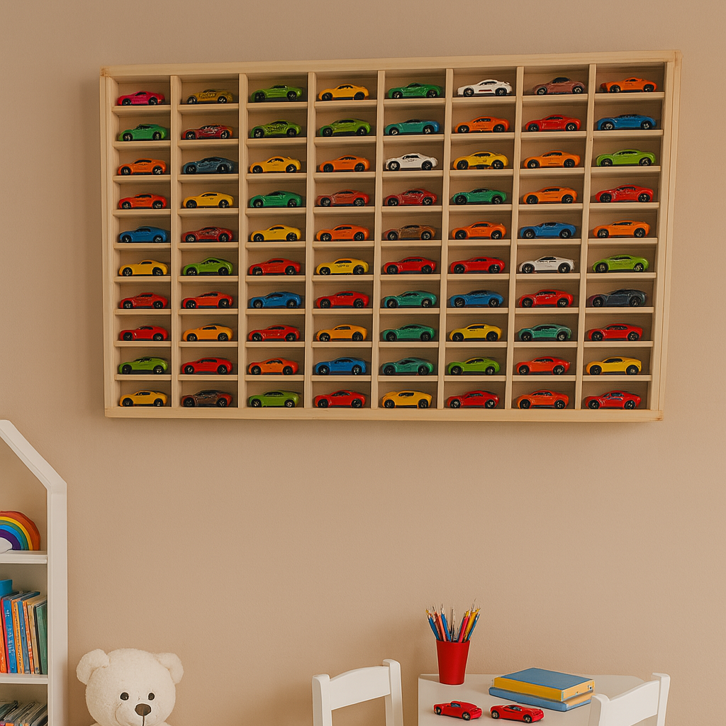 Premium wood scaled mini car Storage cum parking wall hanging – Kidospark