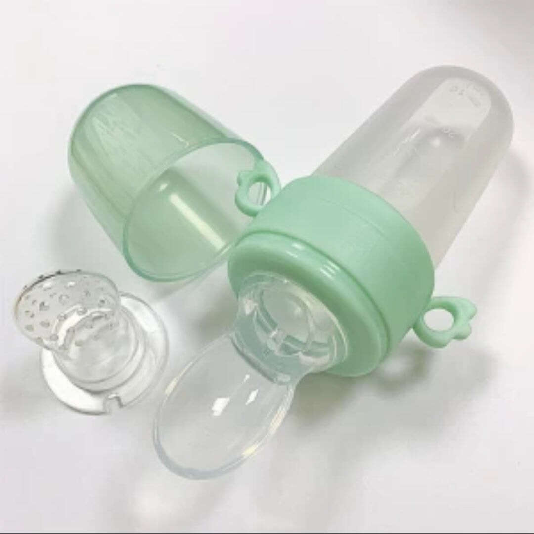 Silicone 2-in-1 Food Feeder with Pacifier and Spoon – Kidospark